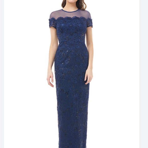 JS Collections | Dresses | Nwt Js Collections Navy Blue Sequin Floral ...
